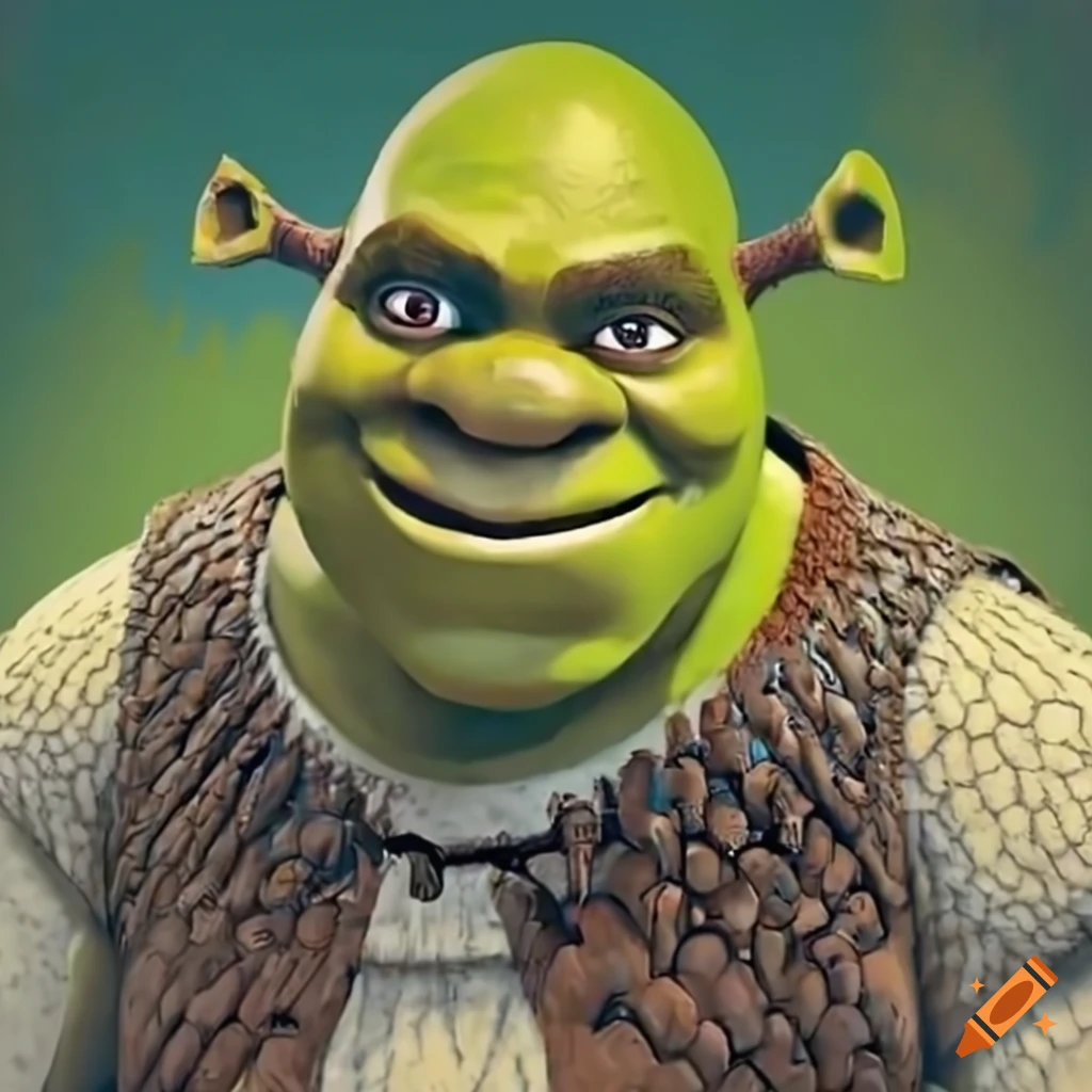 Shrek wearing iron man armor on Craiyon