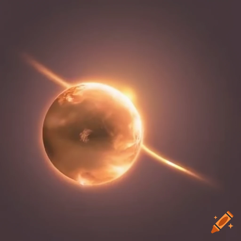 Sand planet with a solar flare about to hit