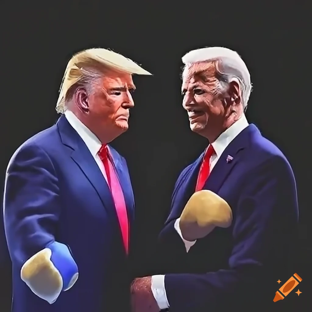 Donald trump boxing with joe biden on Craiyon