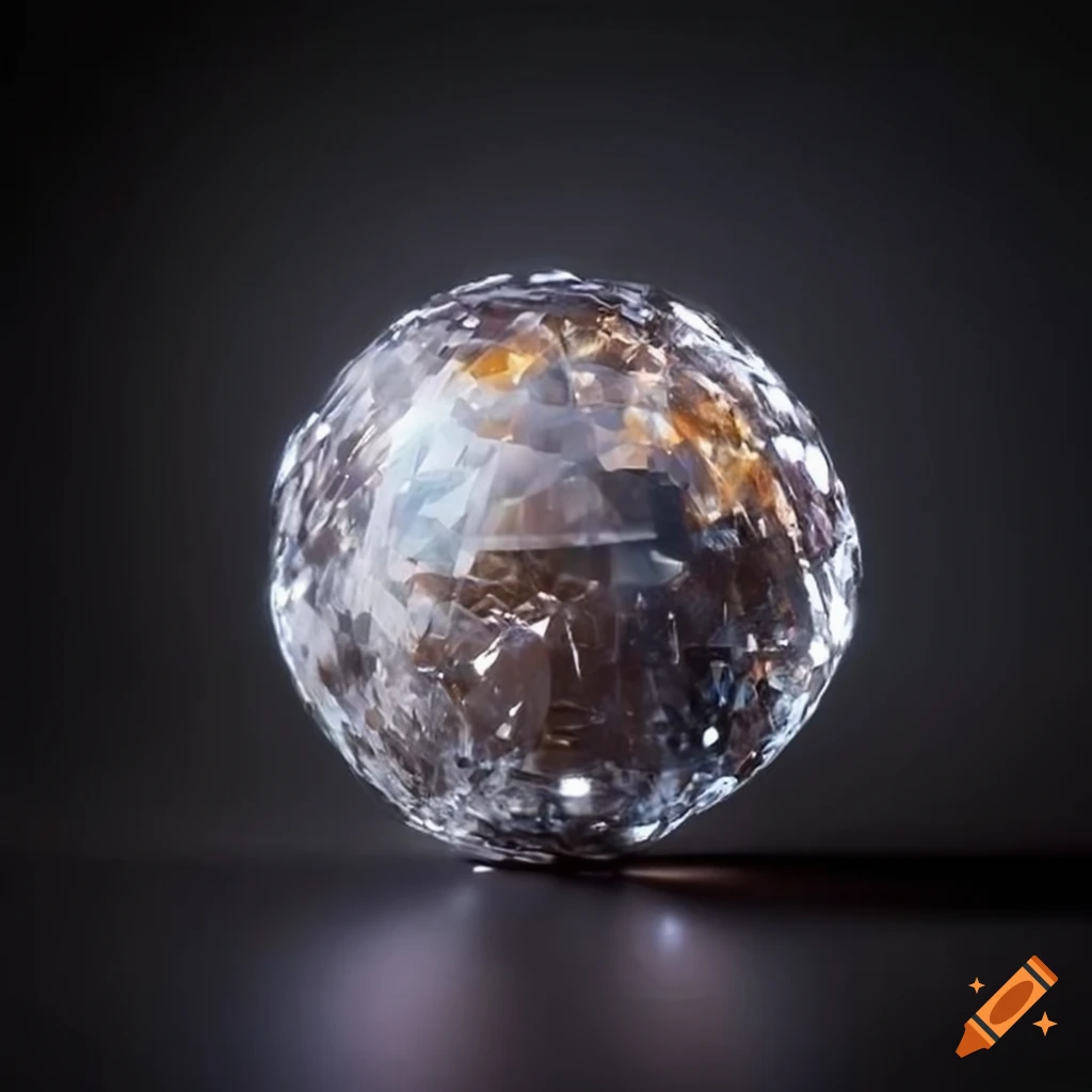 Hand-crafted ball industrial decay crystal rendered through realistic ...