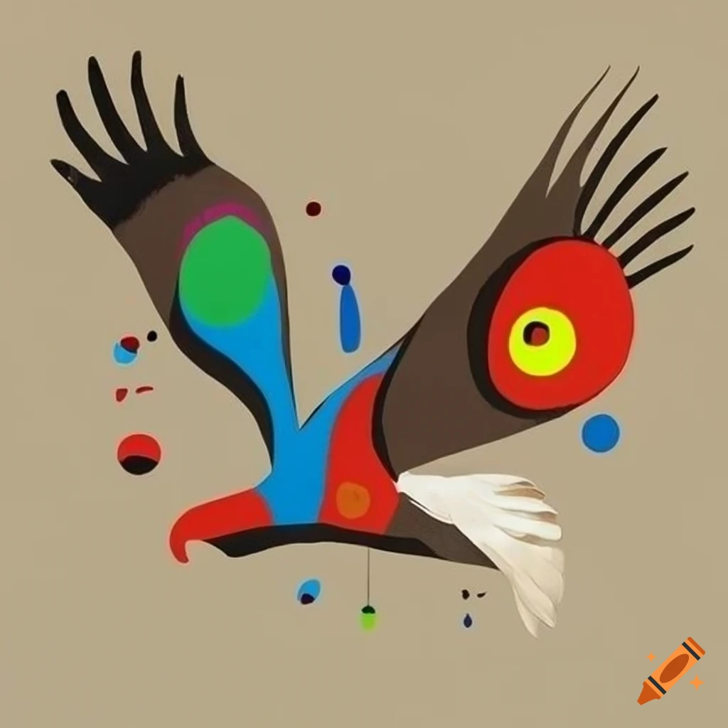 Flying eagle colors surrealism joan miro