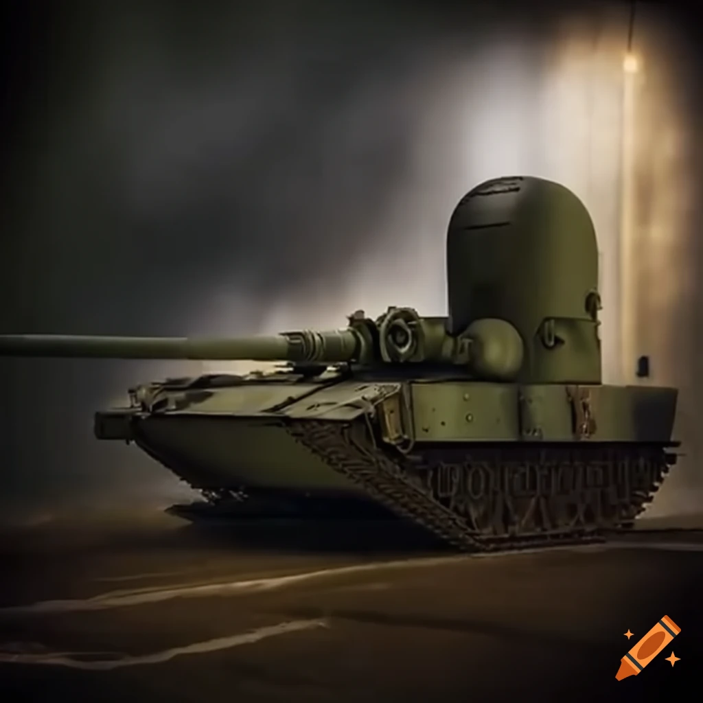 Mammoth military heavy tank with massive cannons and ciws
