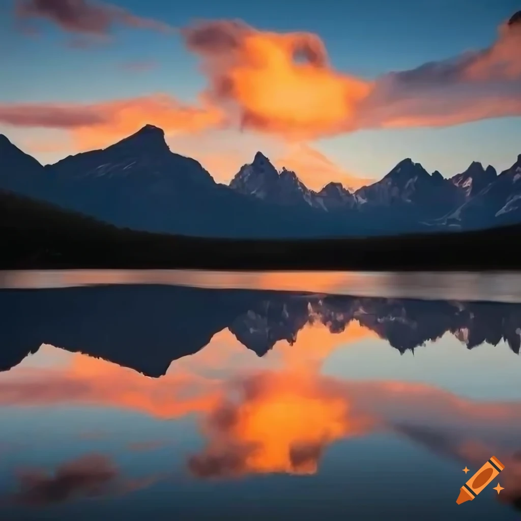 Beautiful landscape with a sunset. A felling of dreaming but realistic ...