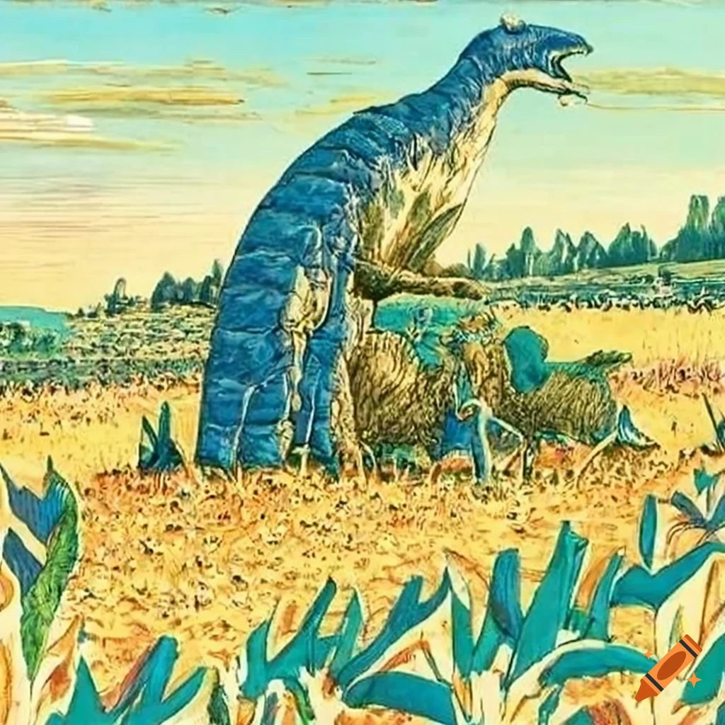 William Stout pen and ink 3D color landscape of Farmers and growers ...