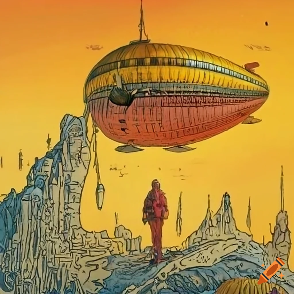 Yellow moebius zeppelin art on Craiyon