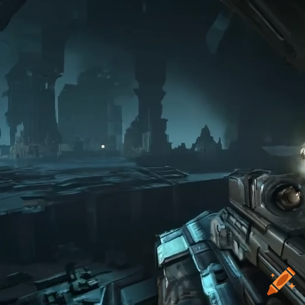 Starfield in doom style graphics