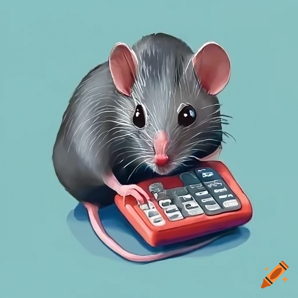 Mouse using a calculator on Craiyon