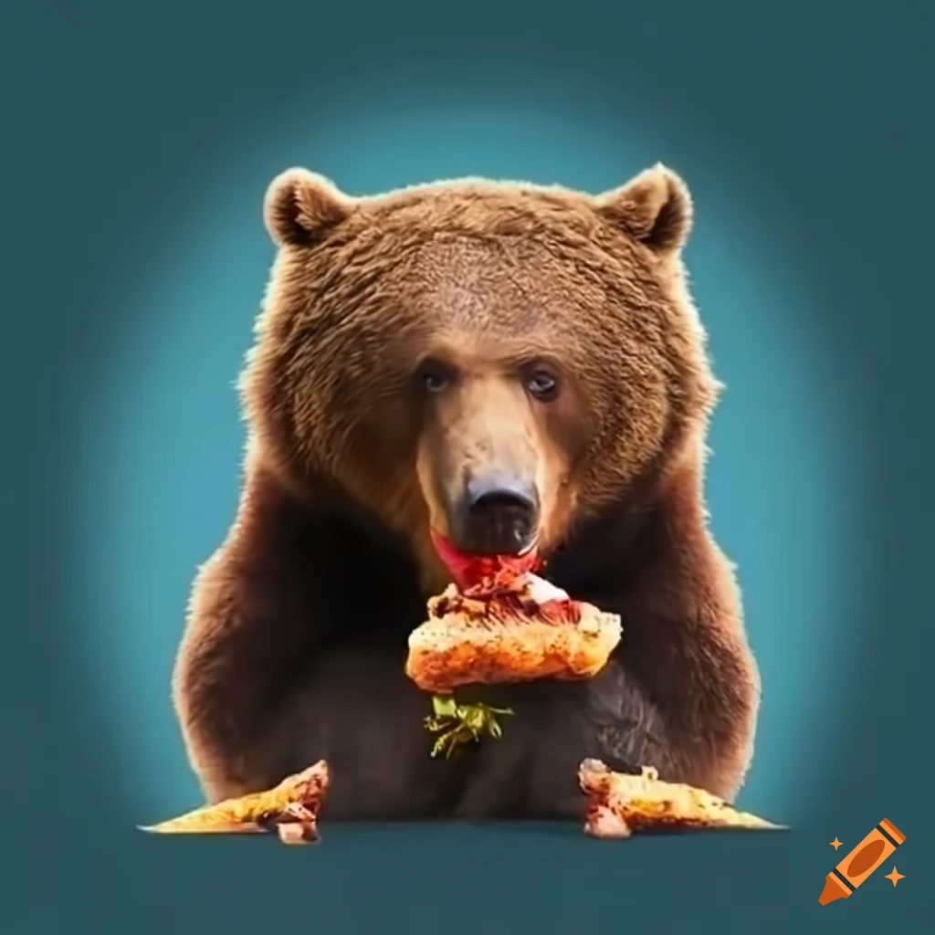 Bear eating a kebab
