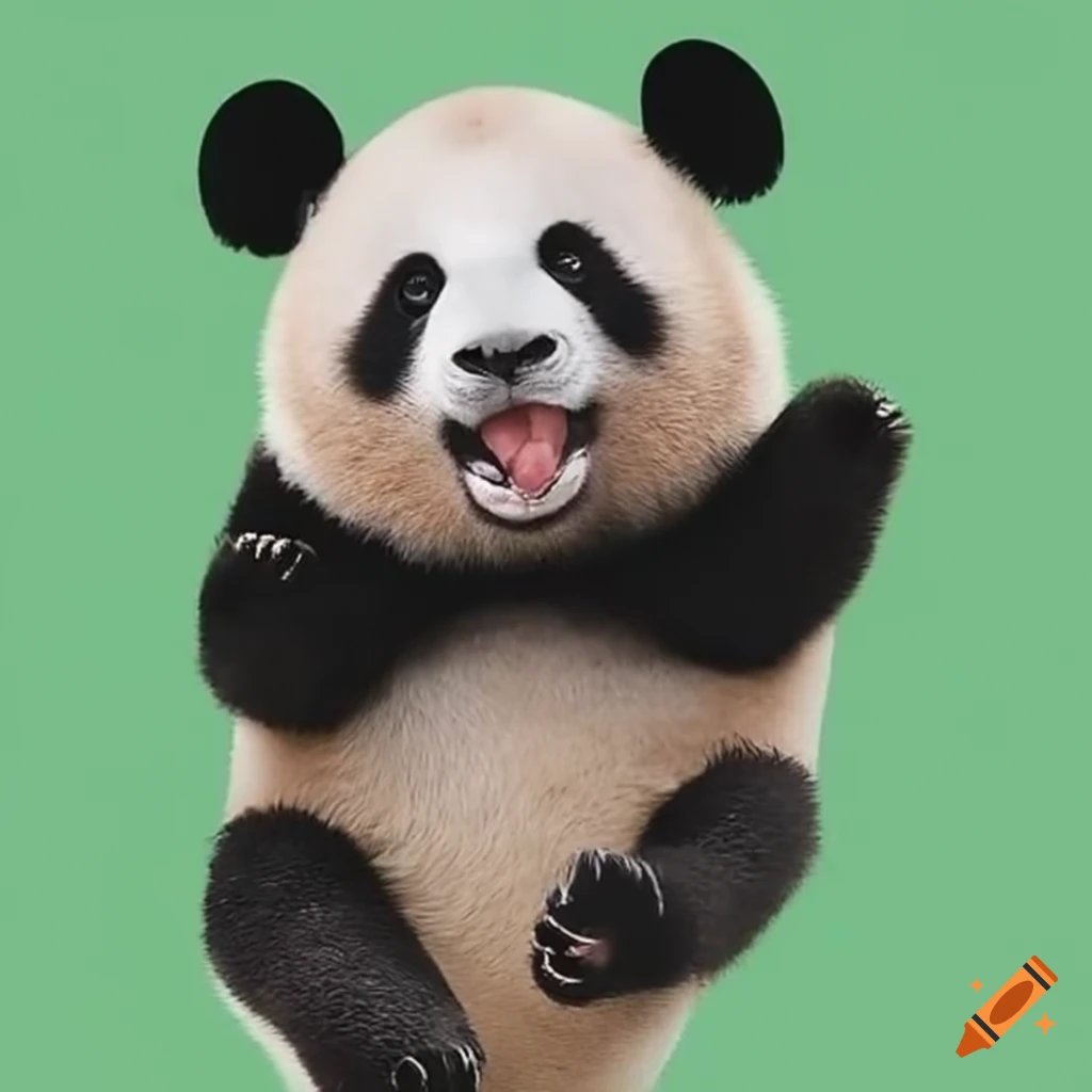 Panda wearing google's and dancing