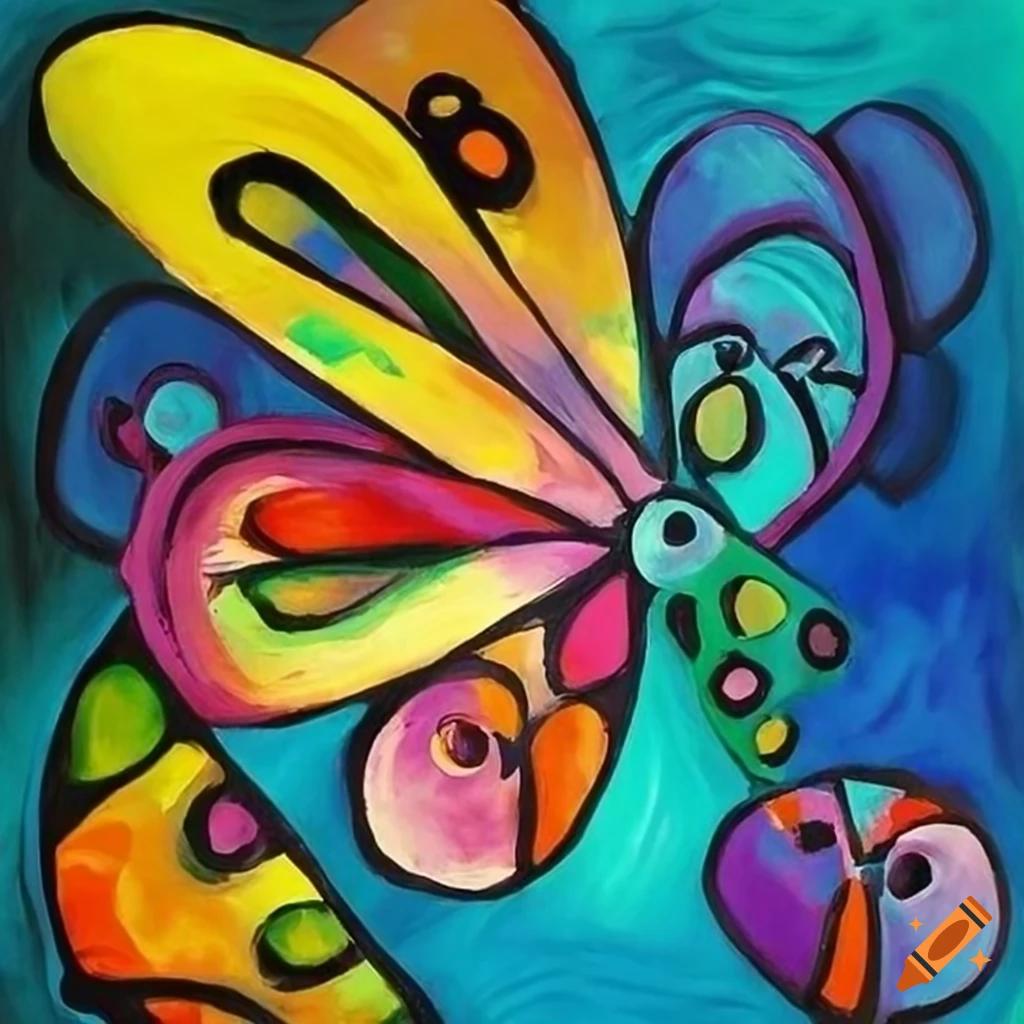 Butterfly colors surrealism pablo picasso on Craiyon