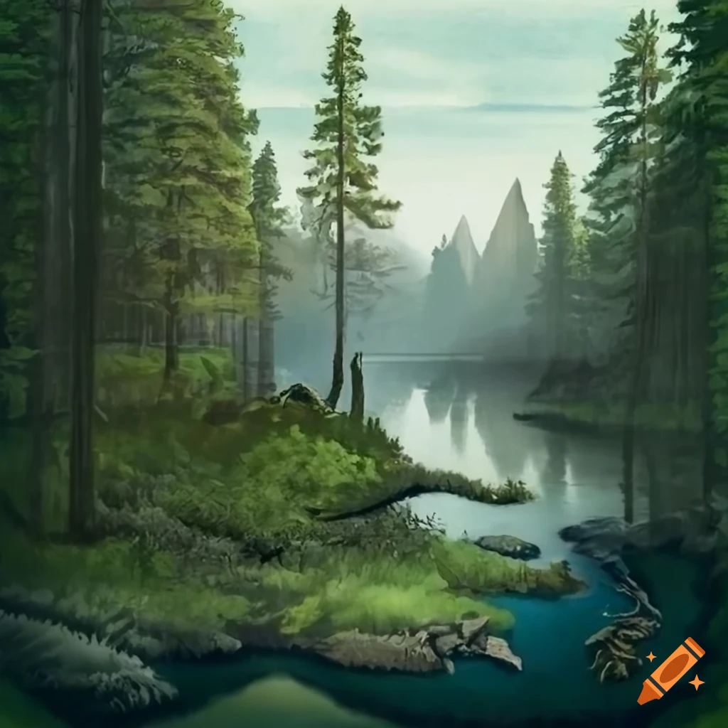 Finnish mythology landscape on Craiyon