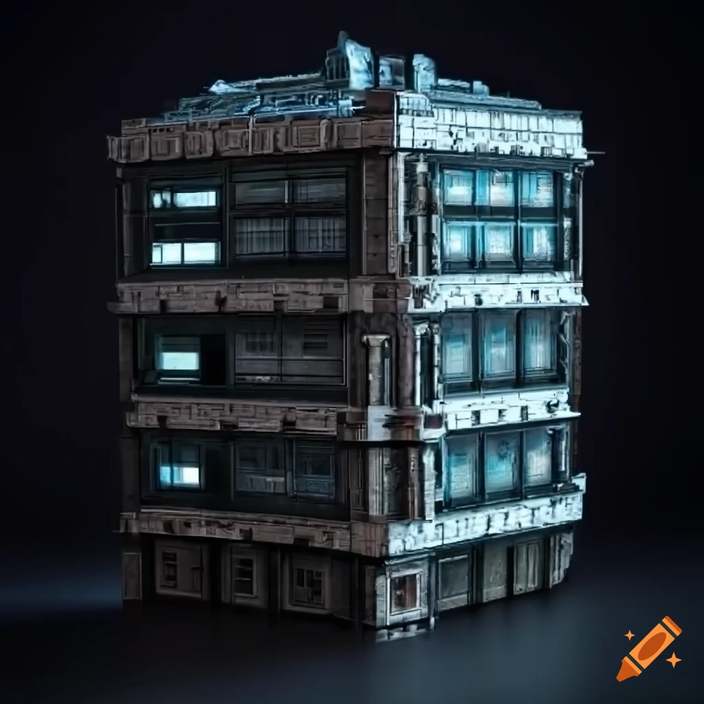 Modular scifi building in sections