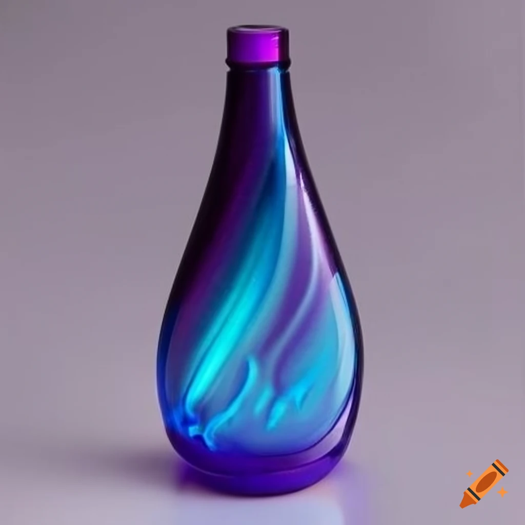 Elixer bottle purple and blue flames