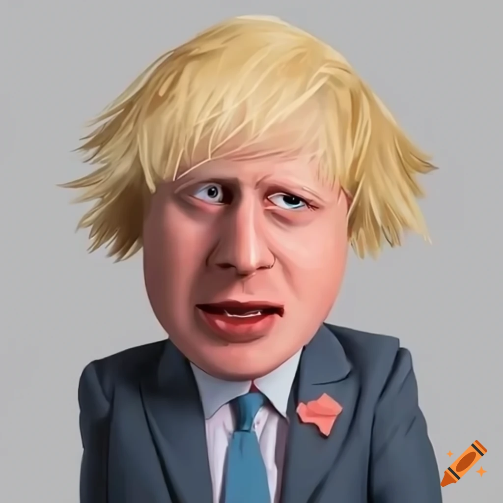 Cartoon boris johnson looking excited