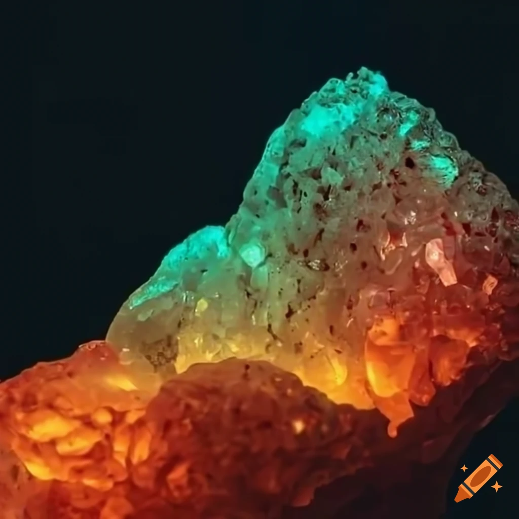 Glowing salt crystal sculpture made of of translucent lava, inspired by ...