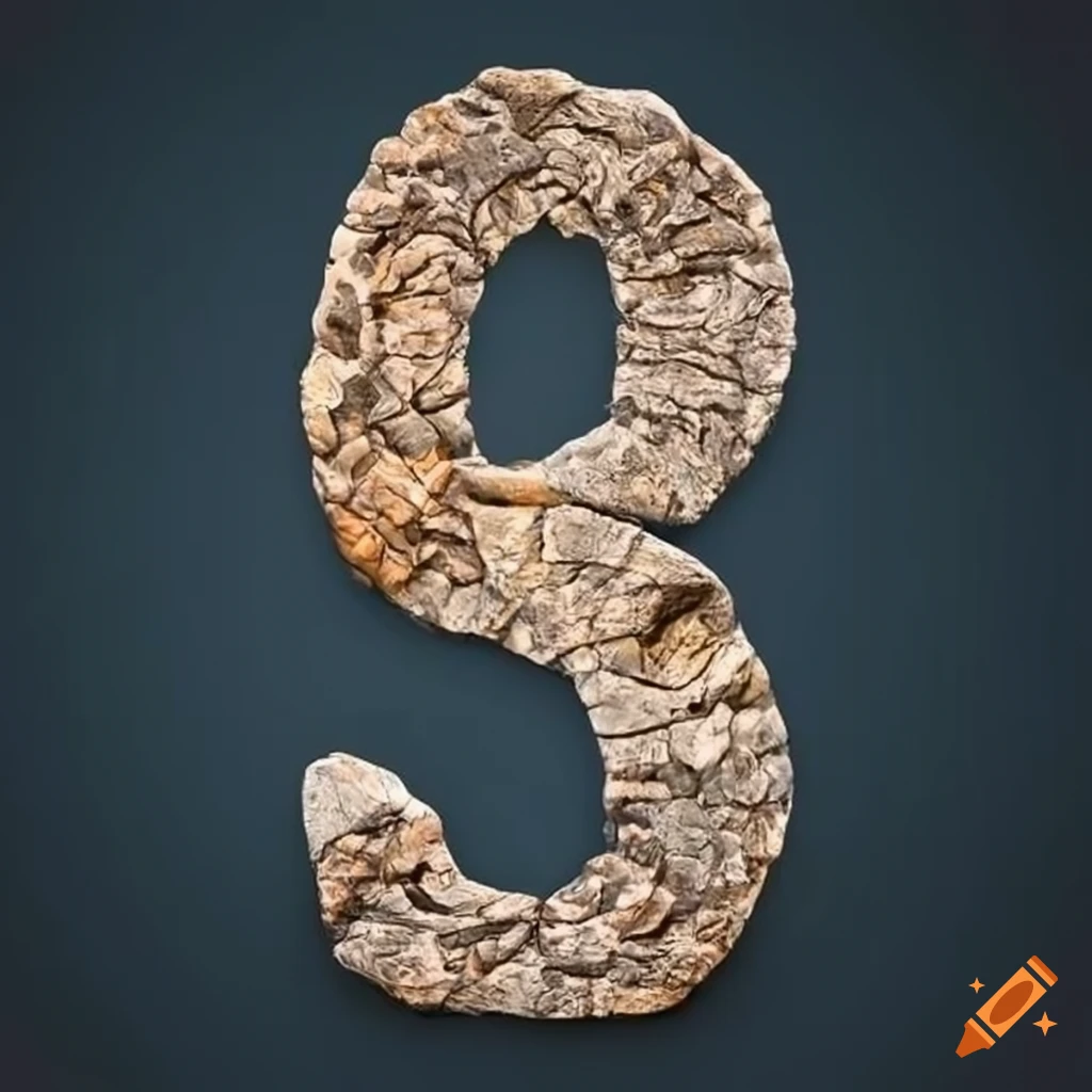 Number 9 made of rock