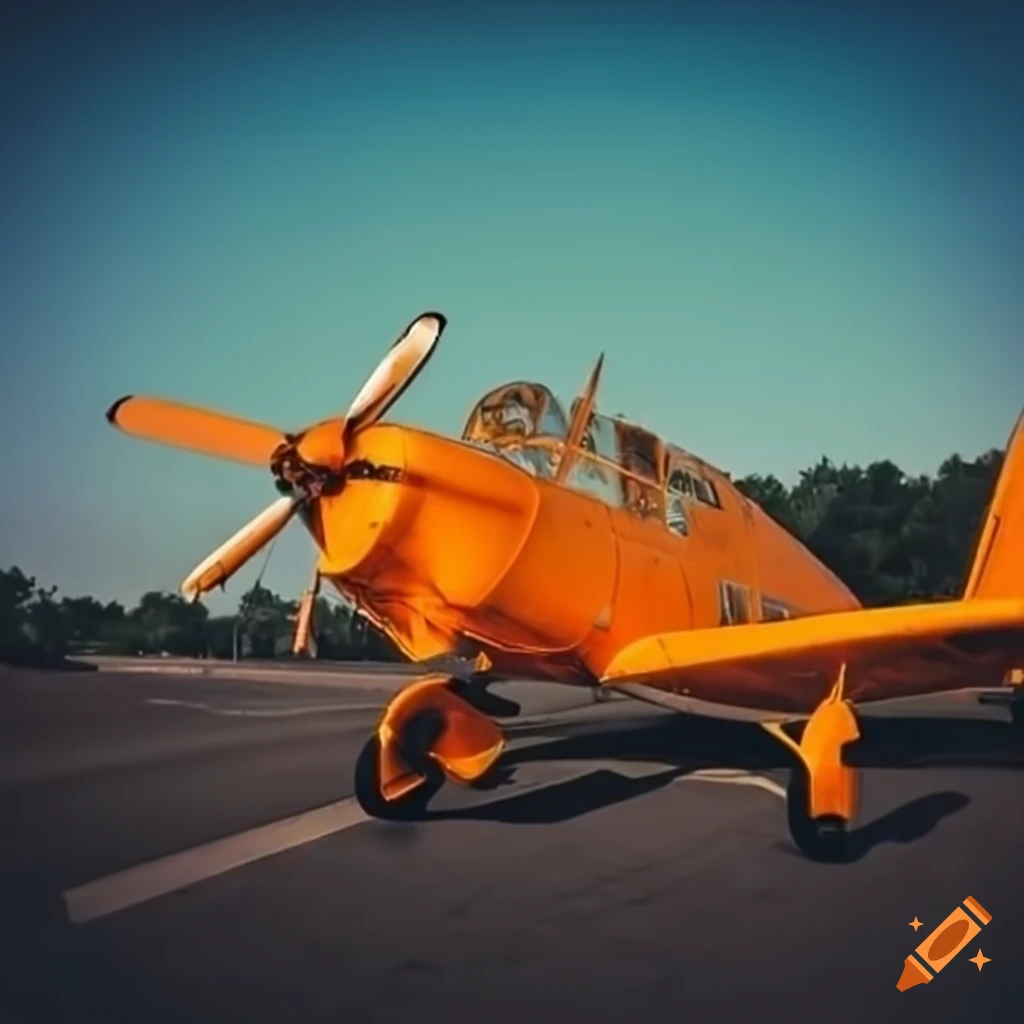Orange vintage airplane