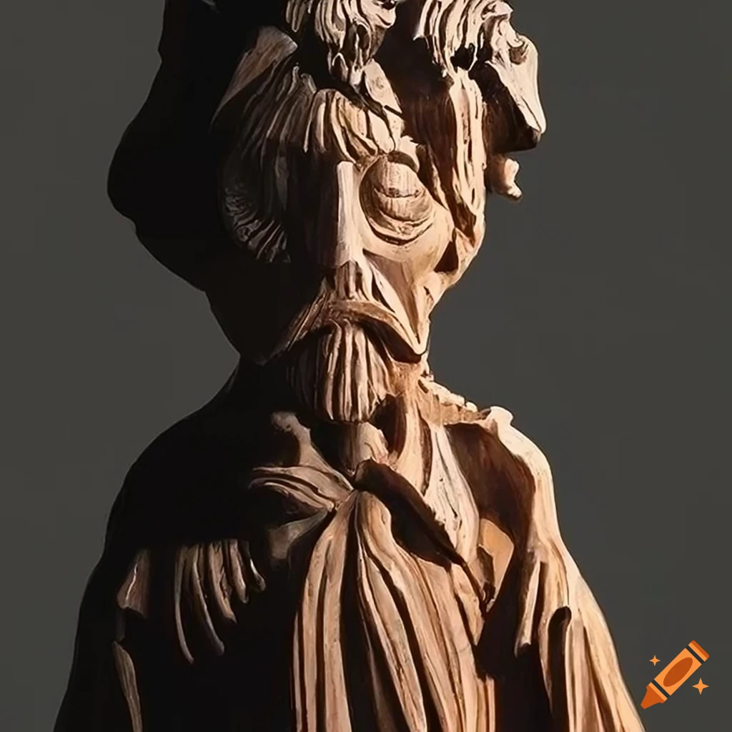 ‘Stave carving’-Style, Grant Wood sculpture, stunning focal-depth ...