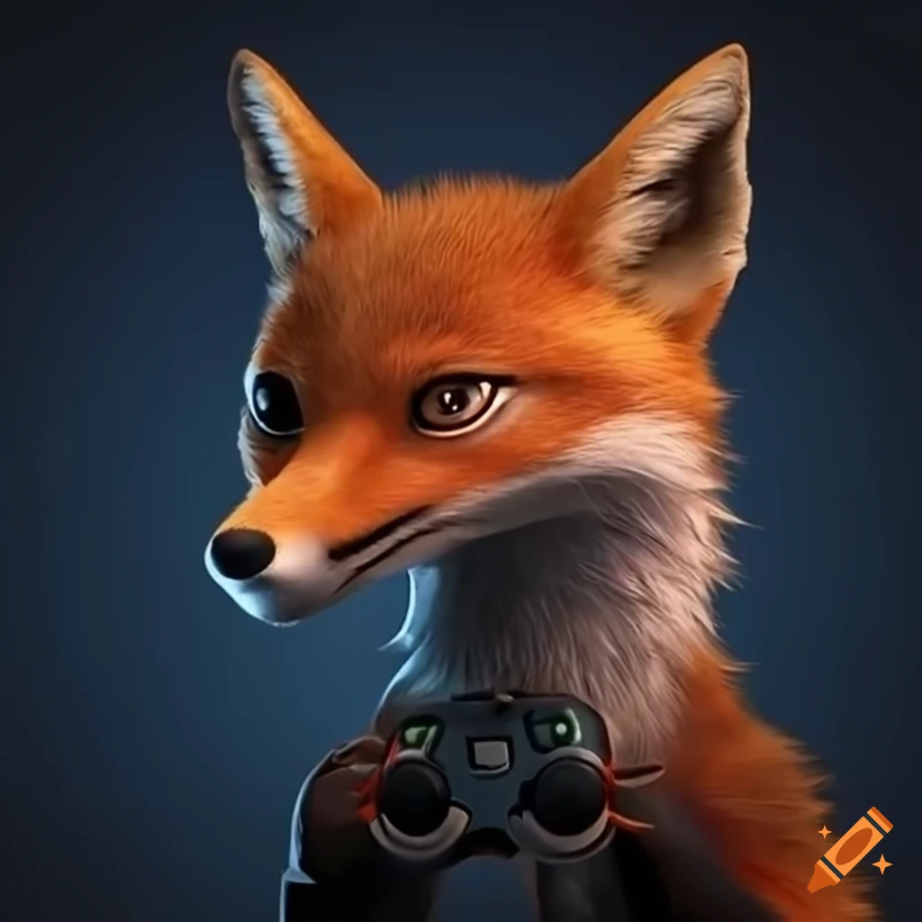 Fox with game controller on Craiyon