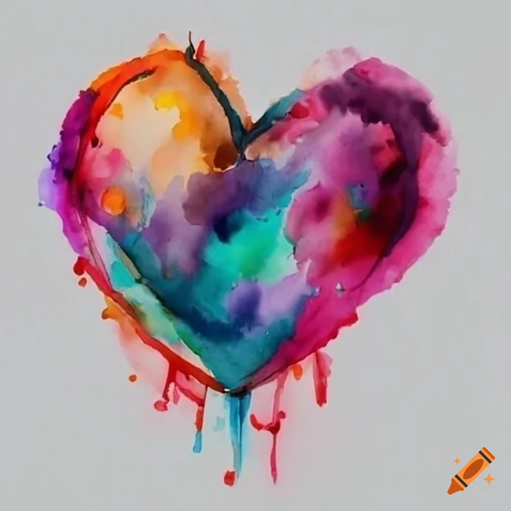 Cœur avec ecrit dessus K+V=♡ on Craiyon