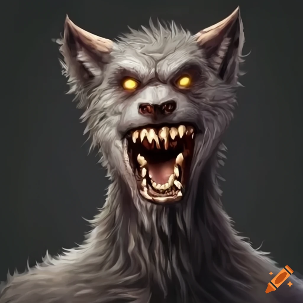 Werewolf man smiling