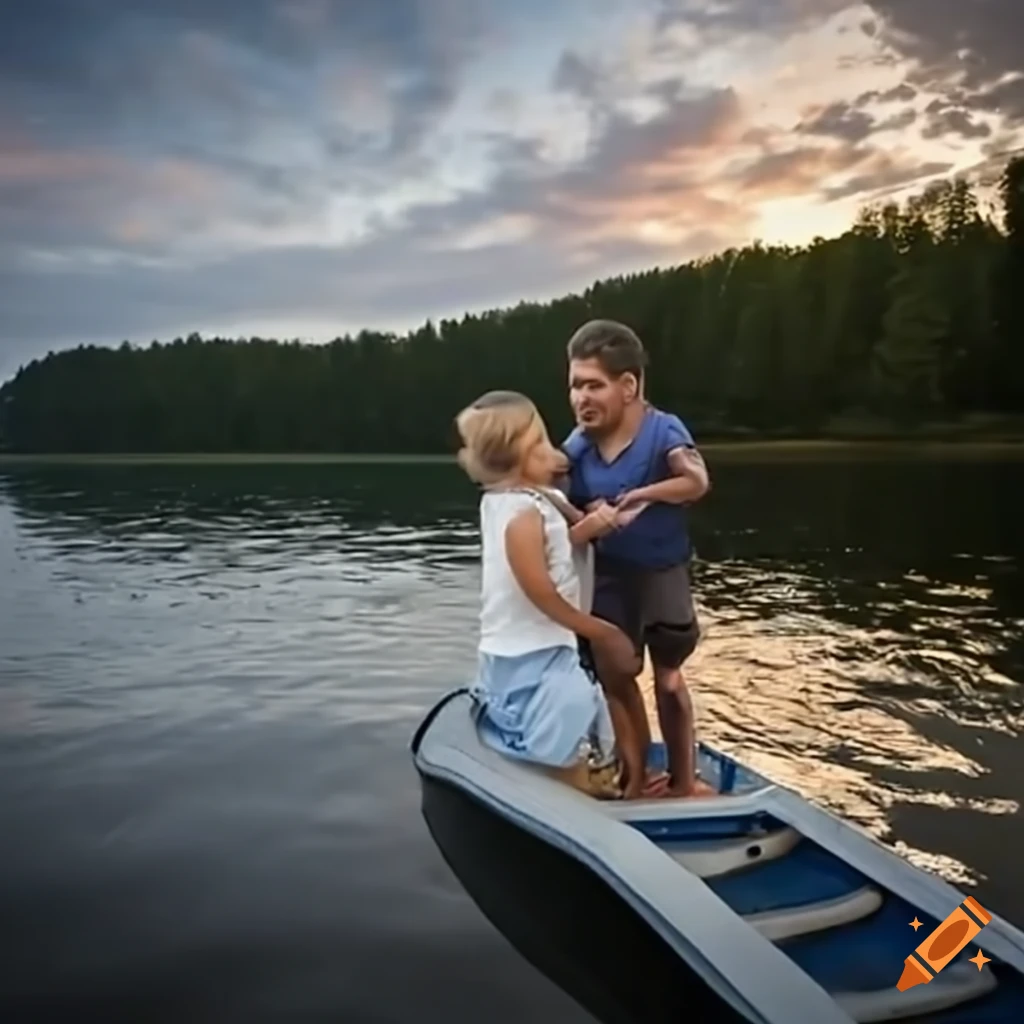 A dad lifting his daughter on a boat on Craiyon