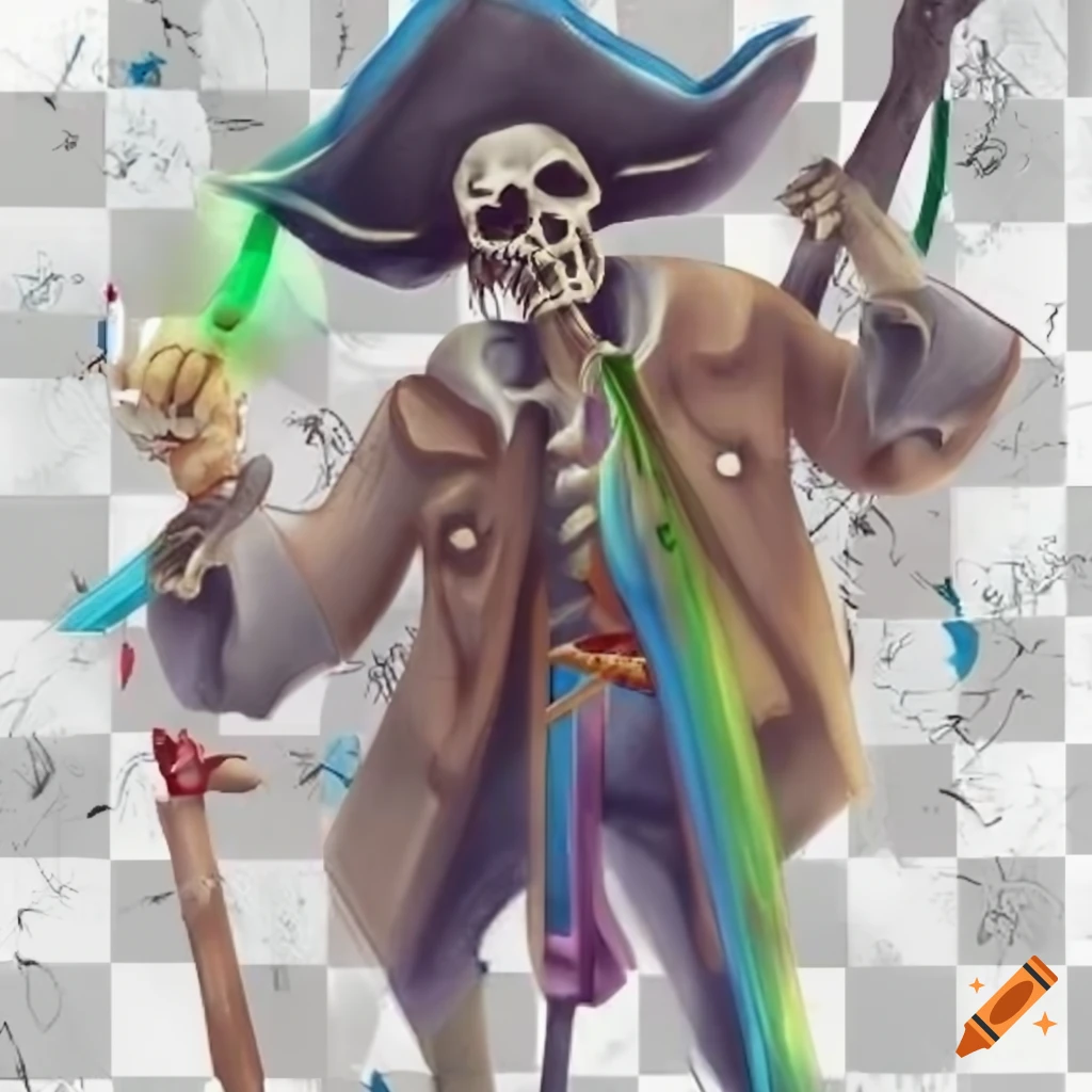 Pirate skeleton 3d png transparent on Craiyon