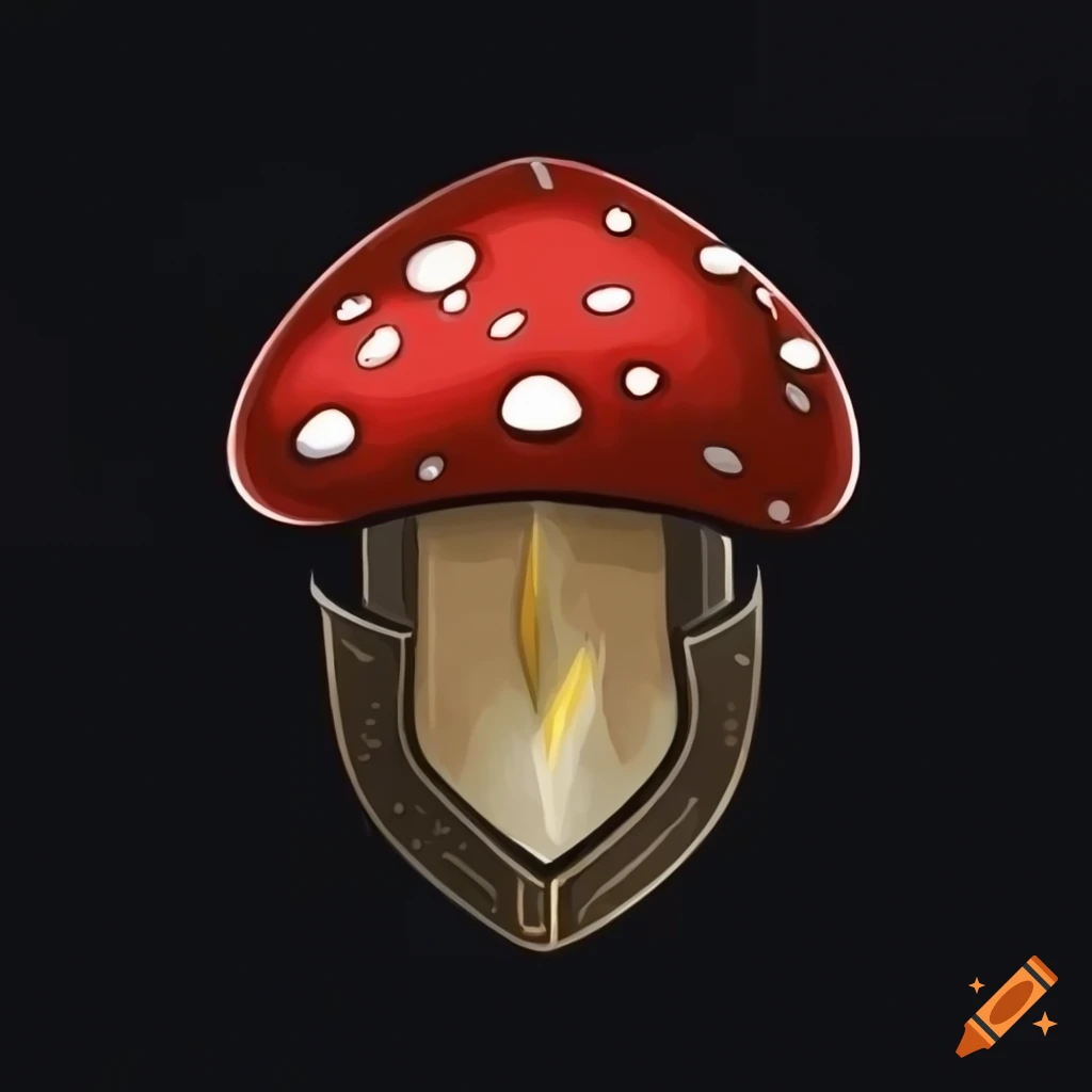 Dnd mushroom knight shield sword logo on Craiyon
