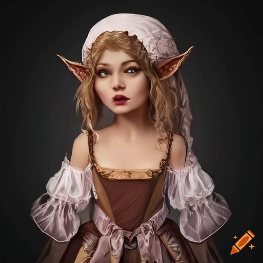 Beautiful Aristocratic Goblin Girl In A Fancy Outfit On Craiyon