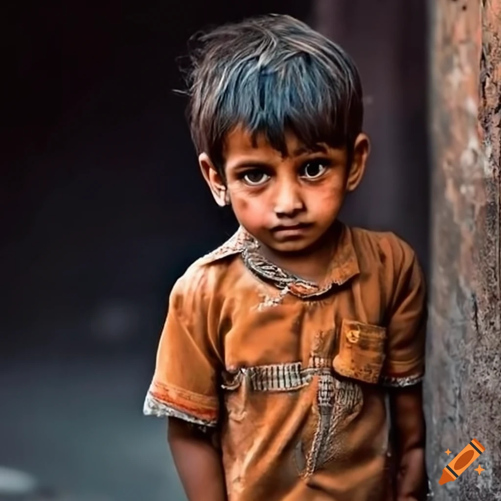 A child in the street of lahore facing poverty reqlistic photo