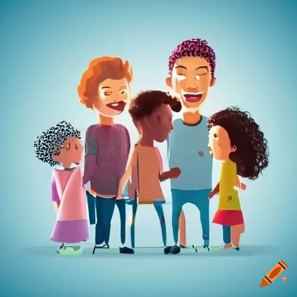 Group of friends discussing on Craiyon