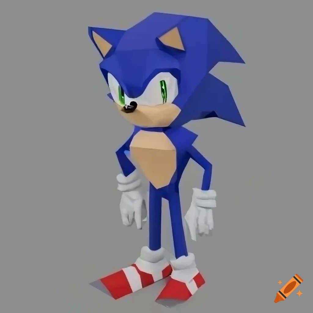 Low poly movie sonic the hedgehog on Craiyon