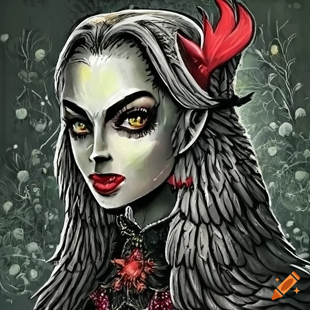 A illustration of a vampire chicken inspire in victoria frances ...