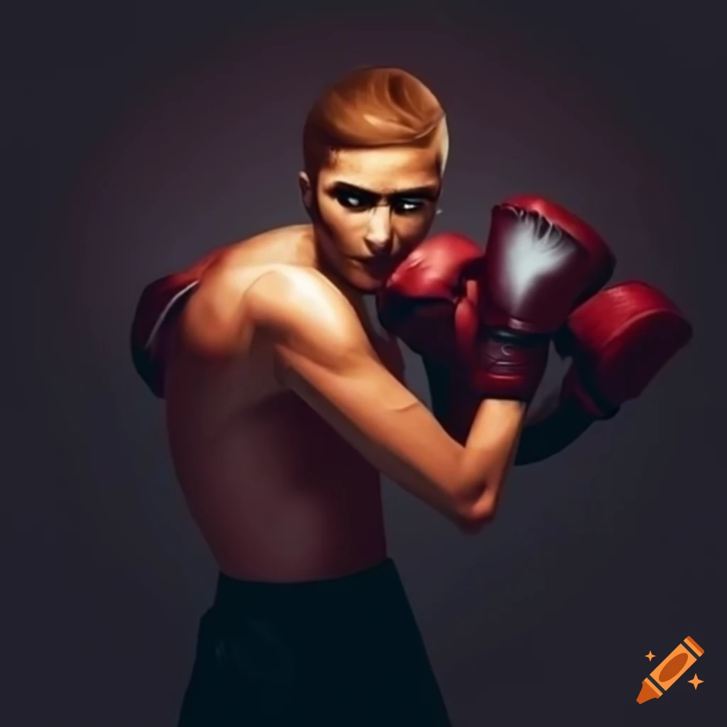 Nerd doing kickboxing