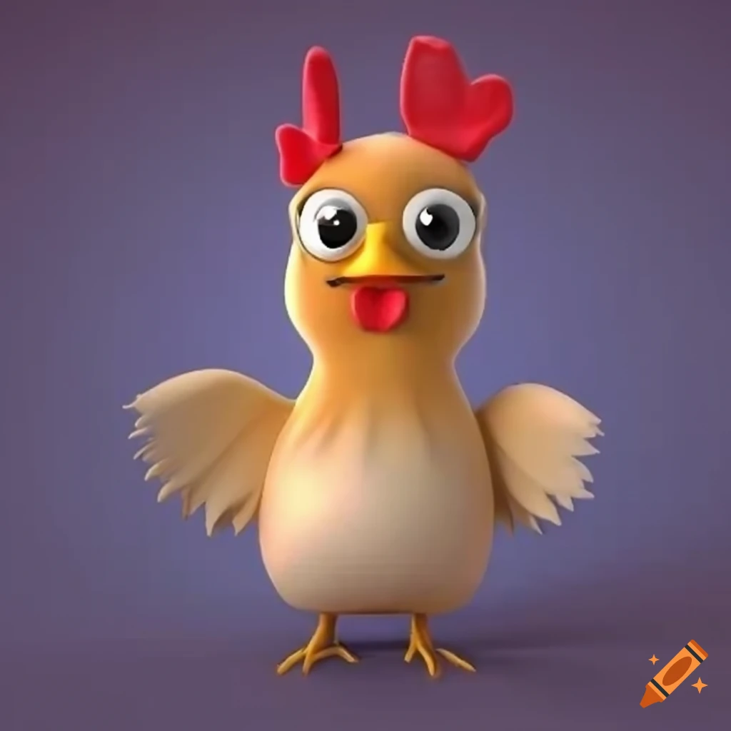Cute 3d render chicken