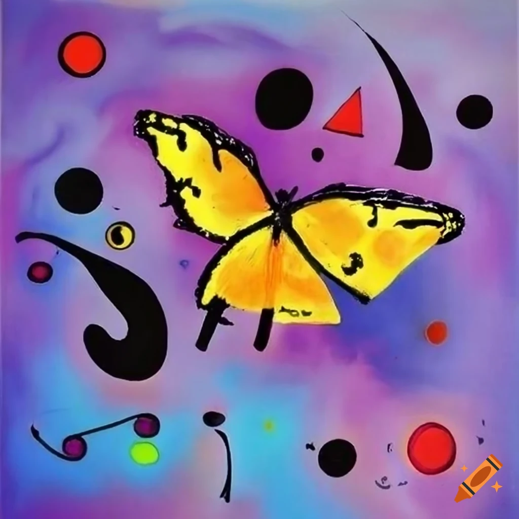 Butterfly colors surrealism joan miro