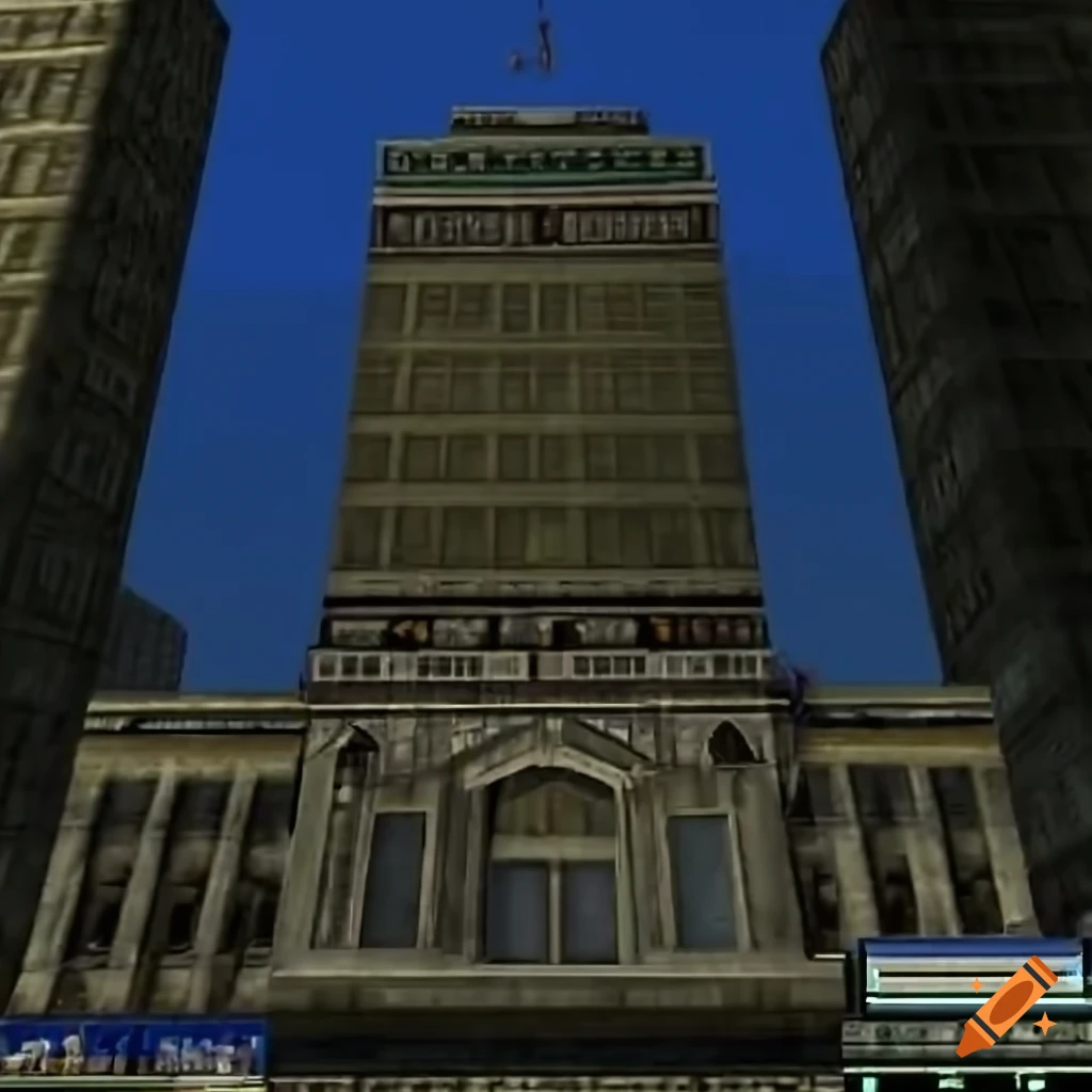 Iranian bank building , screenshot from ps3 video game , 2000s video ...