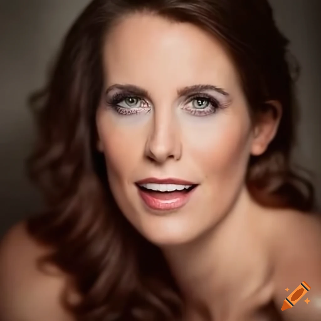 "alexis glick", age 35, closeup face, glamour, boudoir portrait on Craiyon