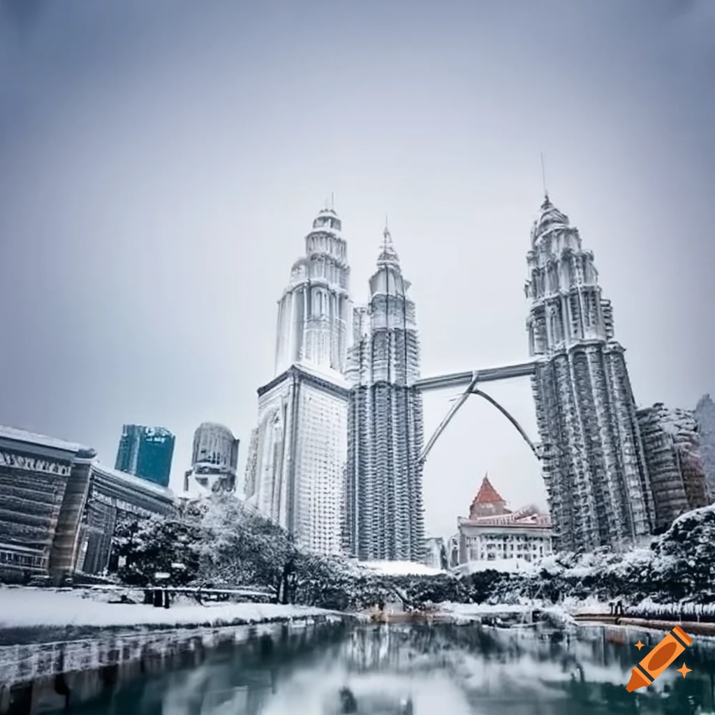 Kuala lumpur covered with snow