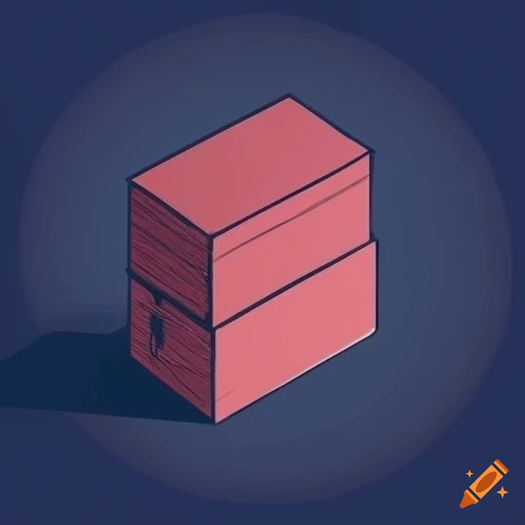 Card box isometric view straight edges high quality