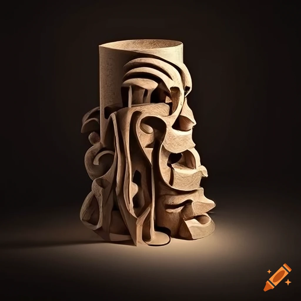 ‘Stave carving’-Style, Escher 🗑️sculpture, stunning focal-depth ...