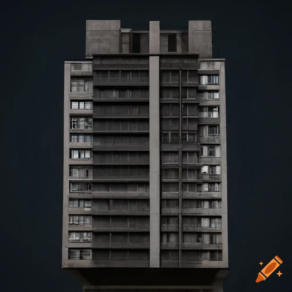 Brutalist building front view