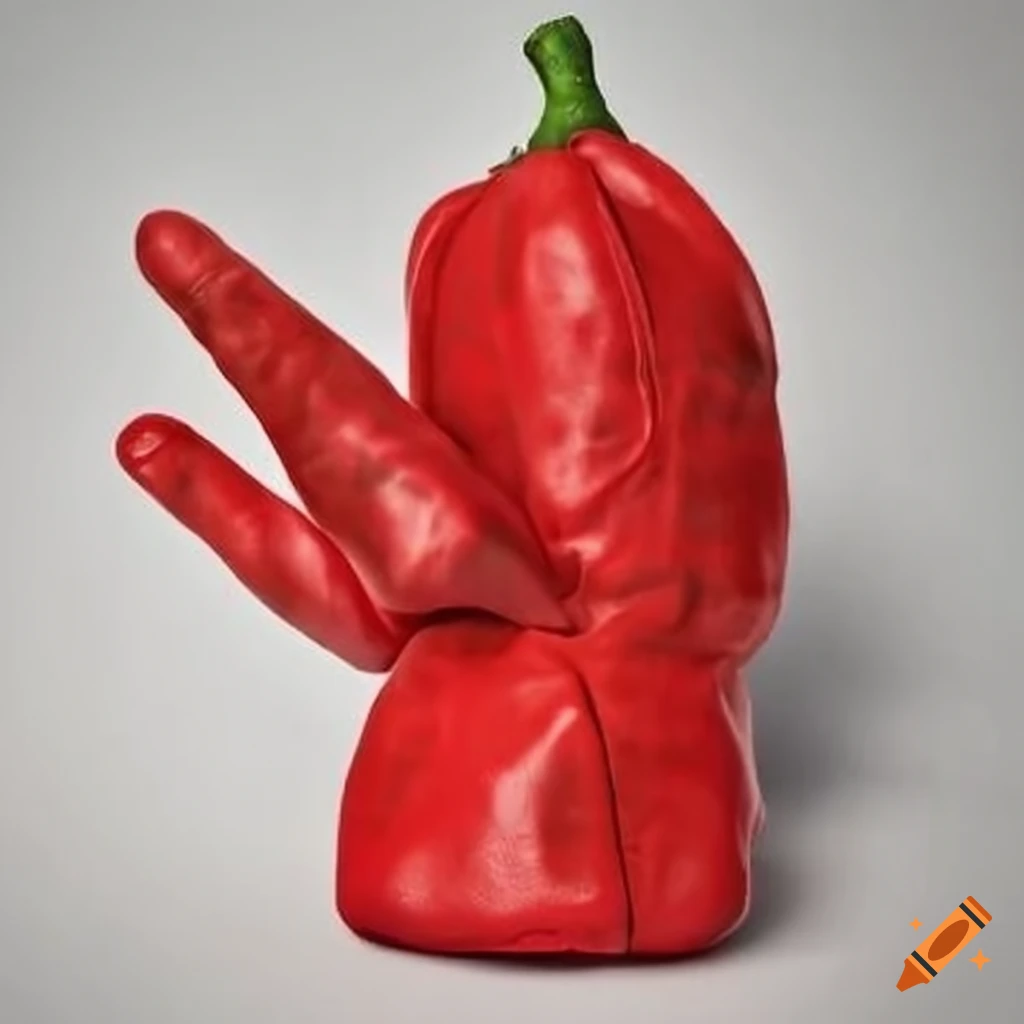 Weird red box glove made of red pepper on Craiyon