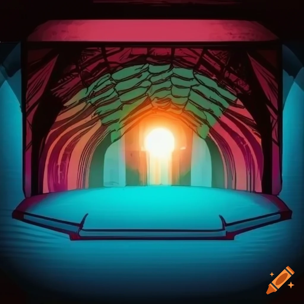 Pop art style illustration of concert stage