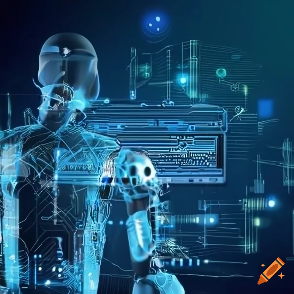 Futuristic representation of artificial intelligence in software ...