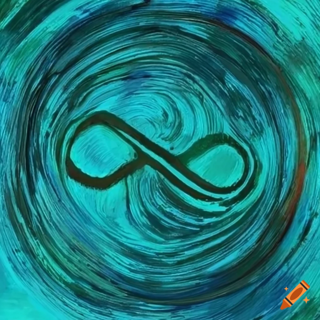 Van Gogh-style infinite symbol with dense brushstrokes within an ...