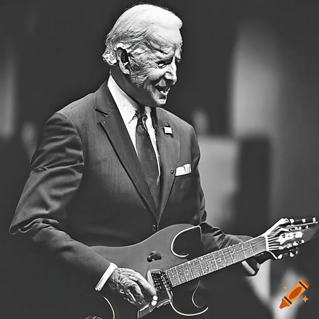 Joe biden playing guitar