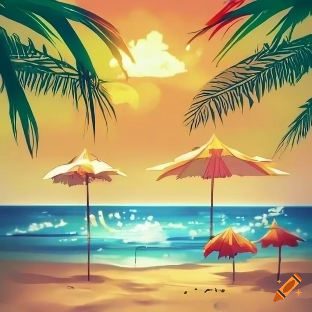 Animated Palm Trees Beach