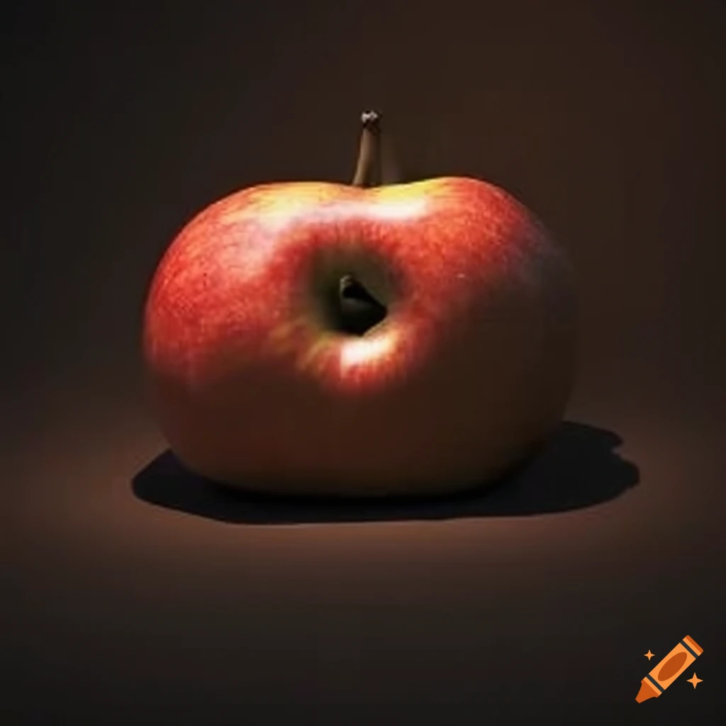 An apple of psychogically disturbing proportions on Craiyon