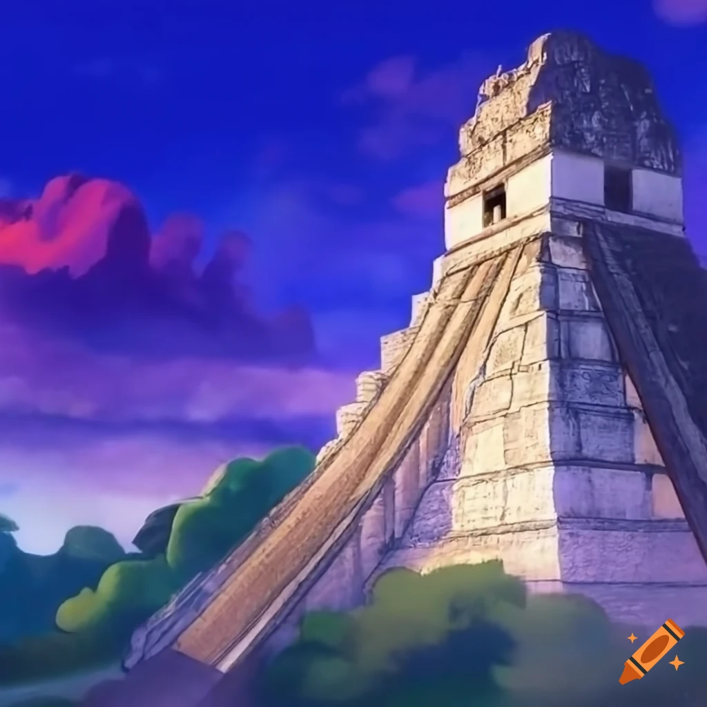Guatemala with a tikal pyramid